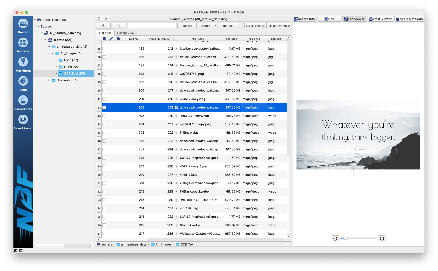 TRIOS – Forensic Analysis Solution – NBFTools