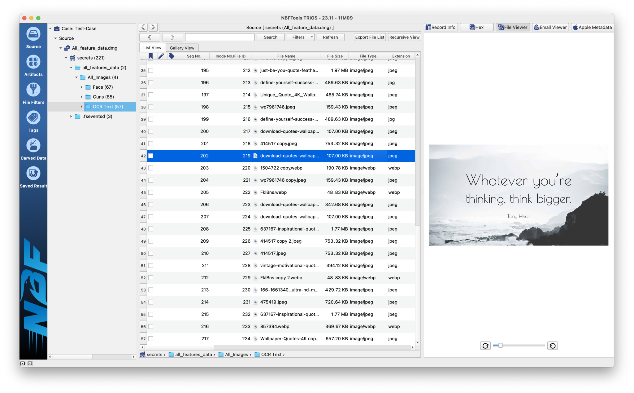 TRIOS – Forensic Analysis Solution – NBFTools